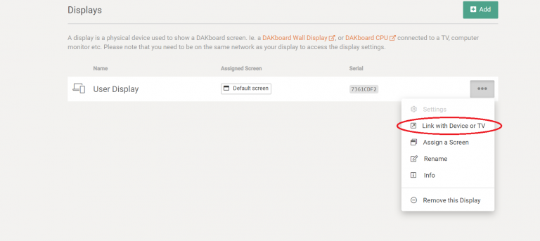 User Devices and Simple Device Linking – DAKboard