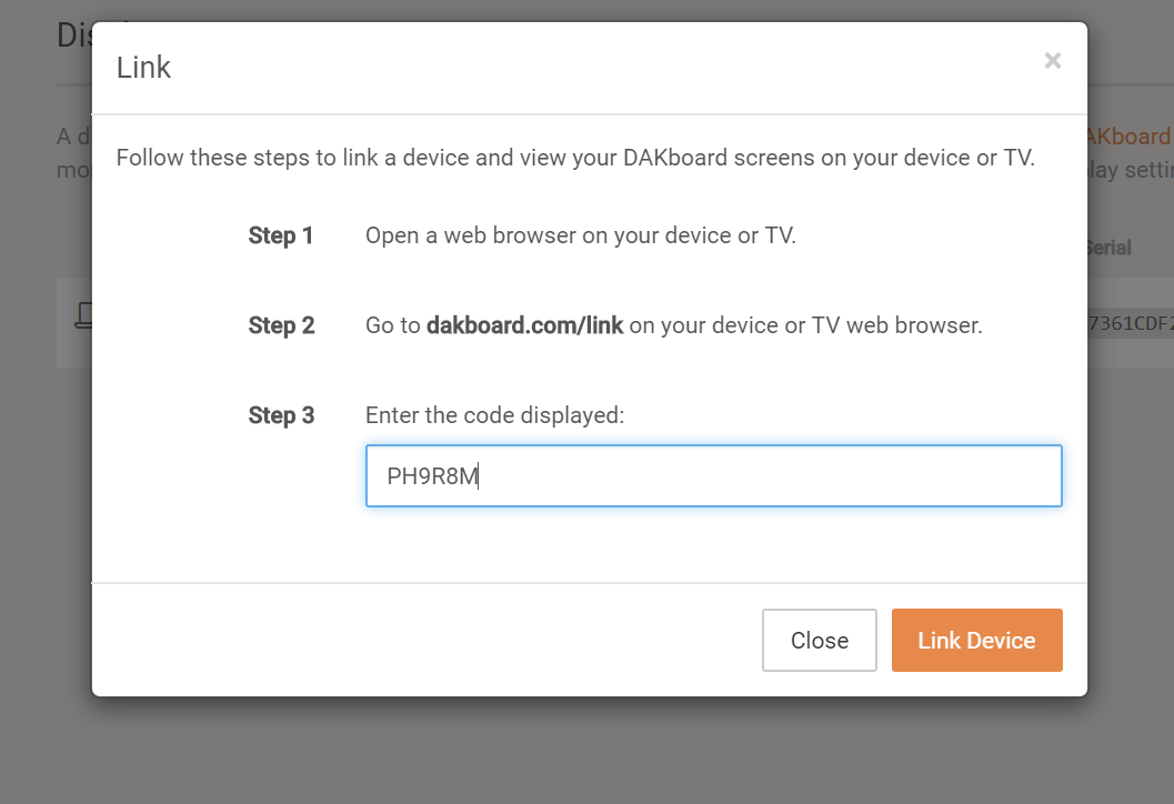 User Devices and Simple Device Linking – DAKboard
