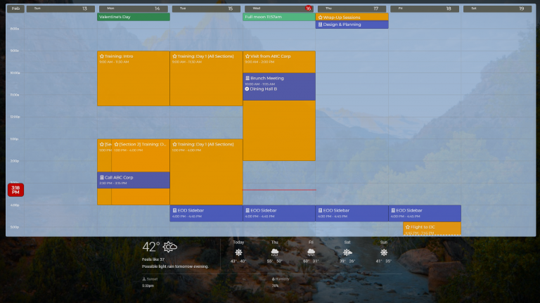 Weekly Calendar Now Available! – DAKboard
